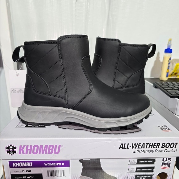 Khombu | Shoes | Khombu Black And Gray Allweather Boots | Poshmark